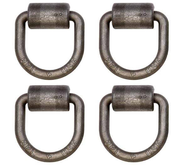 Buyers Products Domestic 1/2 inch D-Ring with Weld-On Bracket, 4 Pack