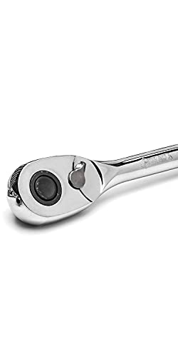 SATA 3/8-Inch Drive Quick-Release 72-Tooth Ratchet with an Teardrop Head, Full-Polished Chrome Finish - ST12971U