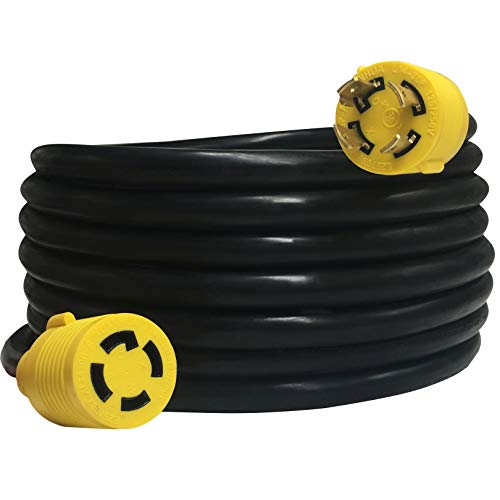 20 Feet NEMA L14-30P/L14-30R Generator Extension Cords, 4 Prong Heavy Duty, 30 Amp,125/250V,Up to 7500W 10AWG Cable and The Cable UL Certification,Black