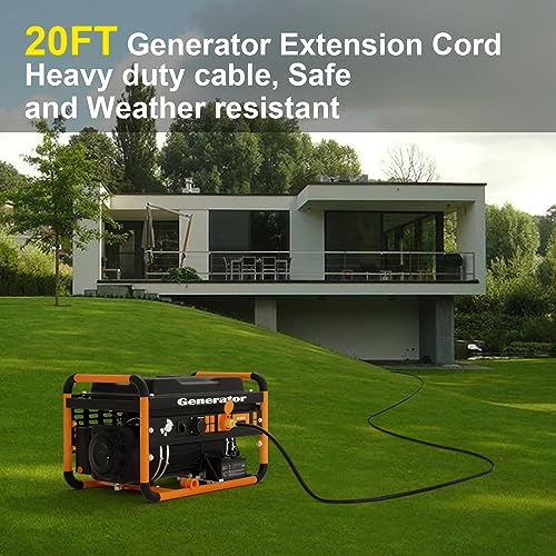 20 Feet NEMA L14-30P/L14-30R Generator Extension Cords, 4 Prong Heavy Duty, 30 Amp,125/250V,Up to 7500W 10AWG Cable and The Cable UL Certification,Black