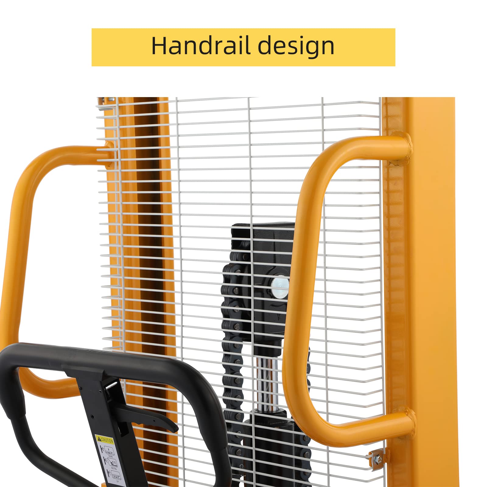 APOLLOLIFT Manual Pallet Stacker with Straddle Legs 2200lbs Capacity 63" Lift Height, Adjustable Forks