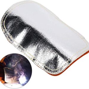 Welding Hand Pad, Leather Aluminized Back Heat Shield Split Cowhide