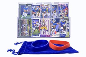 odell beckham jr. (10) assorted football cards bundle - new york giants, cleveland browns trading cards