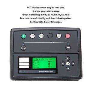 Generator Controller, DSE7210 Plastic Deep Sea Electronic Generator Control Panel Controller with LCD Display - 3 Phase Generator Sensing, Power Monitoring