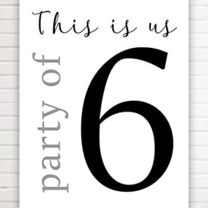 Party of 6 Wall Decor (Unframed 11x14 inch Farmhouse Print, Party of 6 Sign, Farmhouse Decor, Party of 6 Family Sign, This Is Us Art, Party of 6, Growing Family Gifts)