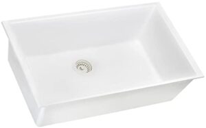 ruvati 30 x 17 inch granite composite undermount single bowl kitchen sink - arctic white - rvg2030wh