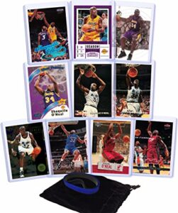 shaquille o'neal basketball cards assorted (10) bundle - orlando magic, los angeles lakers trading card gift pack