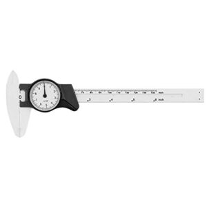 Plastic Dial Vernier Caliper Plastic 0-150mm High Precision 0.1mm Clear Number Wear Resistance, Durable In Use Clear Number for Measuring(White)