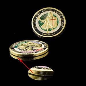 Put on The Whole Armor of God Challenge Coin Prayer Commemorative Coin - Antique Gold