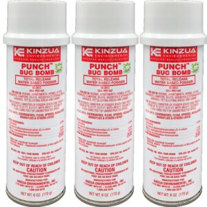 punch bug bomb | 100% kills mosquitoes, cockroaches, fleas, ants, houseflies & more | commercial-grade fogger | easy-to-use | non-staining, water-base formula (6 oz each) (1 each)