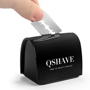 qshave blade disposal case safe storage bank for used safety razor blades