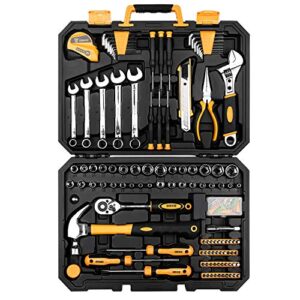 DEKOPRO 158 Piece Tool Set-General Household Hand Tool Kit,Auto Repair Tool Set, with Plastic Toolbox Storage Case