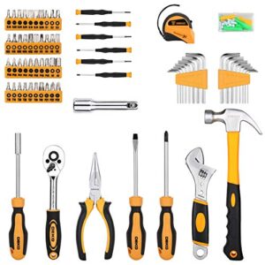 DEKOPRO 158 Piece Tool Set-General Household Hand Tool Kit,Auto Repair Tool Set, with Plastic Toolbox Storage Case