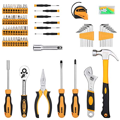 DEKOPRO 158 Piece Tool Set-General Household Hand Tool Kit,Auto Repair Tool Set, with Plastic Toolbox Storage Case