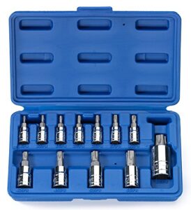 12 pc 5-point star torx tamper proof security bit socket set