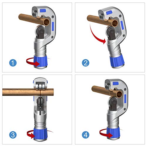 iCrimp Copper Tubing Cutter, 3/16-inch to 1-1/4-inch Tube Cutter, for Stainless Steel, CSST Tubing Cutter with 2 Pack Replacement Blades