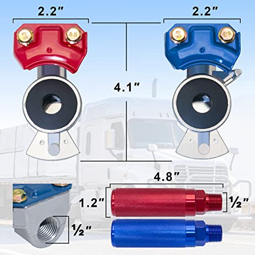 Boeray Glad Hand Handles, Air Glad Hand for Semi Trucks and Trailers with Extension Handles, Tractor Glad Hand Grips with Seals for Air Hose Freightliner