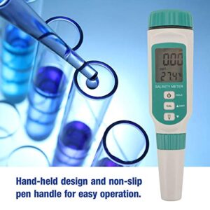 SMART SENSOR Digital Salinity Meter Waterproof Handheld Salinity Tester with Backlight LCD Display Automatic Calibration for Water Source Monitoring, Aquaculture