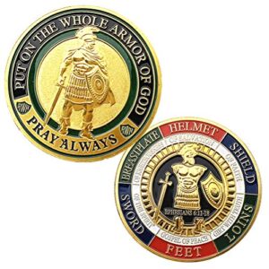 armor of god challenge coin,commemorative coin - antique gold