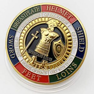 Armor of God Challenge Coin,Commemorative Coin - Antique Gold