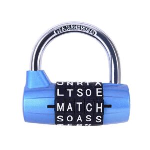 Gym Locker Lock,Letter Combination Lock,5 Dial Letter Lock,5 Digit Combination Lock,Word Combination Lock,Gym Locker Lock,Padlock with Code,Combo Padlock,Suitable for Gym Locker Lock,toolboxes(Blue)