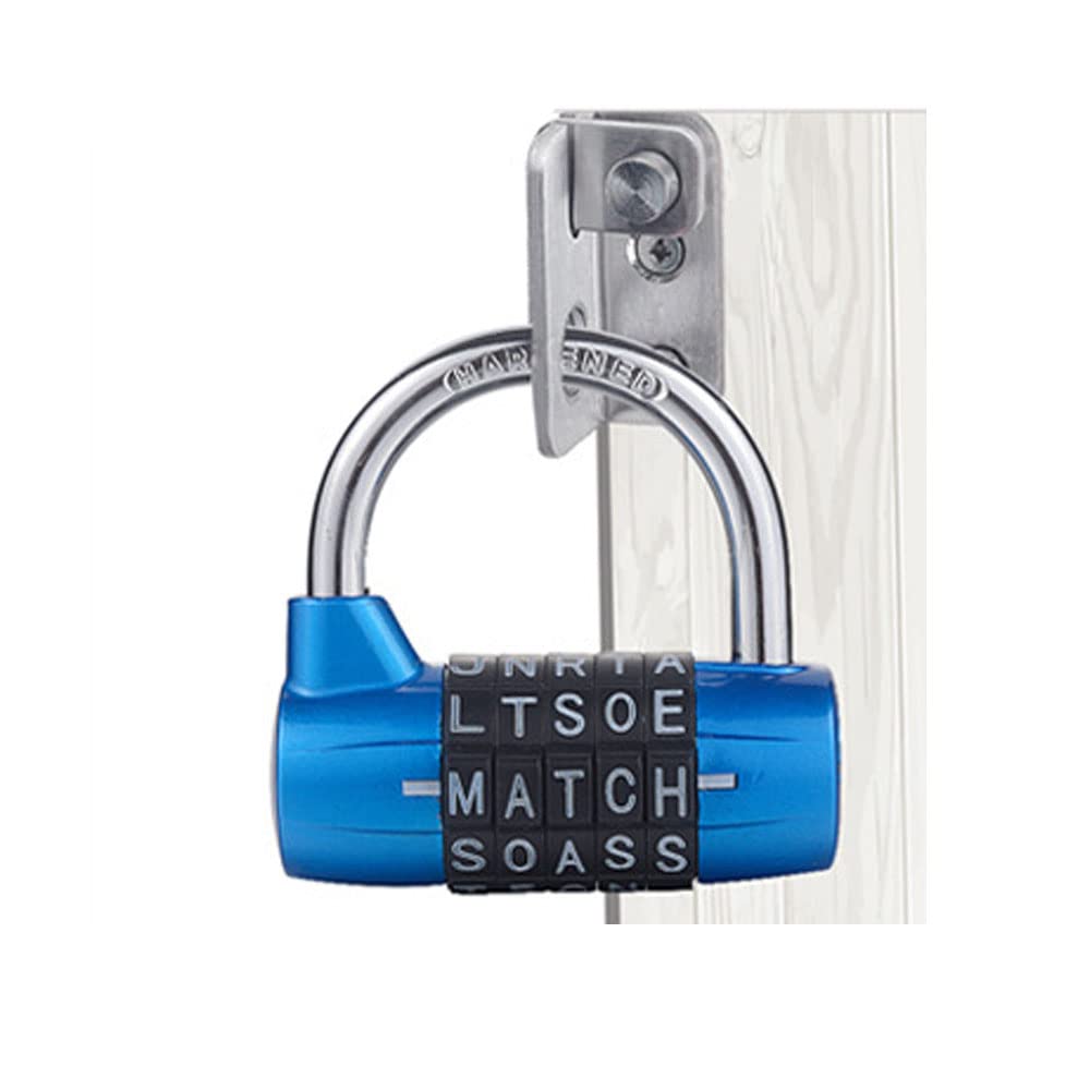 Gym Locker Lock,Letter Combination Lock,5 Dial Letter Lock,5 Digit Combination Lock,Word Combination Lock,Gym Locker Lock,Padlock with Code,Combo Padlock,Suitable for Gym Locker Lock,toolboxes(Blue)