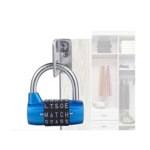 Gym Locker Lock,Letter Combination Lock,5 Dial Letter Lock,5 Digit Combination Lock,Word Combination Lock,Gym Locker Lock,Padlock with Code,Combo Padlock,Suitable for Gym Locker Lock,toolboxes(Blue)