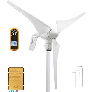 pikasola wind turbine generator 400w 12v with 3 blade 2.5m/s low wind speed starting wind turbines with charge controller, windmill for home