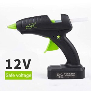 Cordless Glue Gun 60W 12V Rechargeable Electric Heating Tool with Lithium Battery 2000mAh for DIY Arts Craft 0.43"(11mm) Glue Sticks, Full Size Hot Glue Gun Include Charger