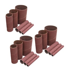 powertec 11240 4.5 inch sanding sleeves for spindle sander in 6 sizes with assorted grits 80, 120, 240 | aluminum oxide sandpaper sanding sleeve assortment in dia. 1/2, 3/4, 1, 1-1/2, 2 & 3-18 pk