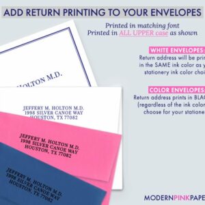 Personalized Stationary for Men or Women, Professional Personalized FOLDED Note Cards, Your Choice of Colors and Quantity