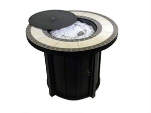 hiland afp-ttr tile top 40,000 btu propane fire pit, round, bronze,beige, black