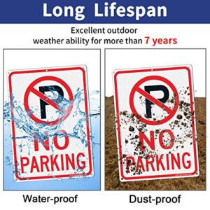 No Parking Sign With Symbol Sign (4 PACK), 14 x 10 Inches Reflective .40 Rust Free Aluminum, UV Protected, Weather Resistant, Waterproof, Durable Ink，Easy To Mount