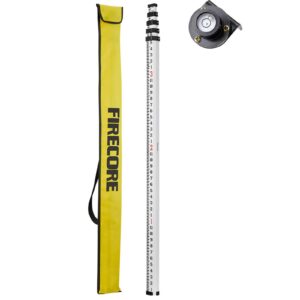 firecore 16-foot aluminum grade rod - 10ths, 5 sections telescopic with bubble level-flr500b