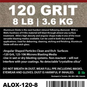 #120 Aluminum Oxide - 8 LBS - Fine Sand Blasting Abrasive Media for Blasting Cabinet and Blasting Guns.