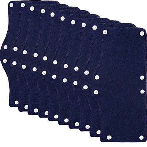 Cotton Hard Hat Sweatband Reusable Terry Cloth Snap-On Sweatband Liner Washable Hard Hat Accessories (Blue-10pieces)