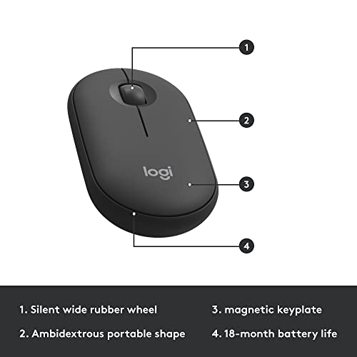 Logitech MK470 Slim Wireless Keyboard and Mouse Combo - Modern Compact Layout, Ultra Quiet, 2.4 GHz USB Receiver, Plug n' Play Connectivity, Compatible with Windows - Graphite