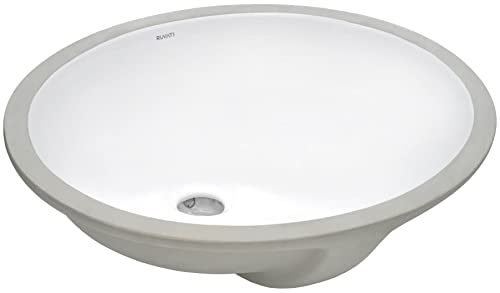 Ruvati 18 x 15 inch Undermount Bathroom Sink White Oval Porcelain Ceramic with Overflow - RVB0618