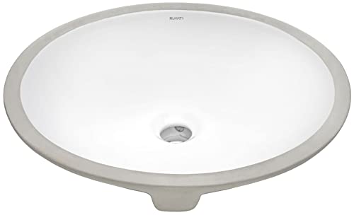 Ruvati 18 x 15 inch Undermount Bathroom Sink White Oval Porcelain Ceramic with Overflow - RVB0618