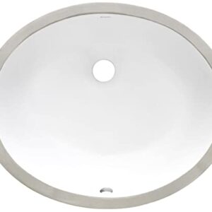 Ruvati 18 x 15 inch Undermount Bathroom Sink White Oval Porcelain Ceramic with Overflow - RVB0618