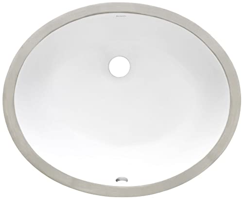 Ruvati 18 x 15 inch Undermount Bathroom Sink White Oval Porcelain Ceramic with Overflow - RVB0618