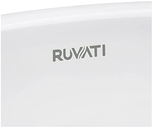 Ruvati 18 x 15 inch Undermount Bathroom Sink White Oval Porcelain Ceramic with Overflow - RVB0618