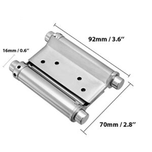 2 Pairs (4Pcs) of 3" Stainless Steel Cafe Saloon Door Swing Self Closing Double Action Spring Hinge