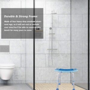 Shower Chair for Elderly Seniors,Shower Stools and Benches for Adults,Bath Chair Shower Benches for The Disabled,Shower Seats,Blue Tub Chair