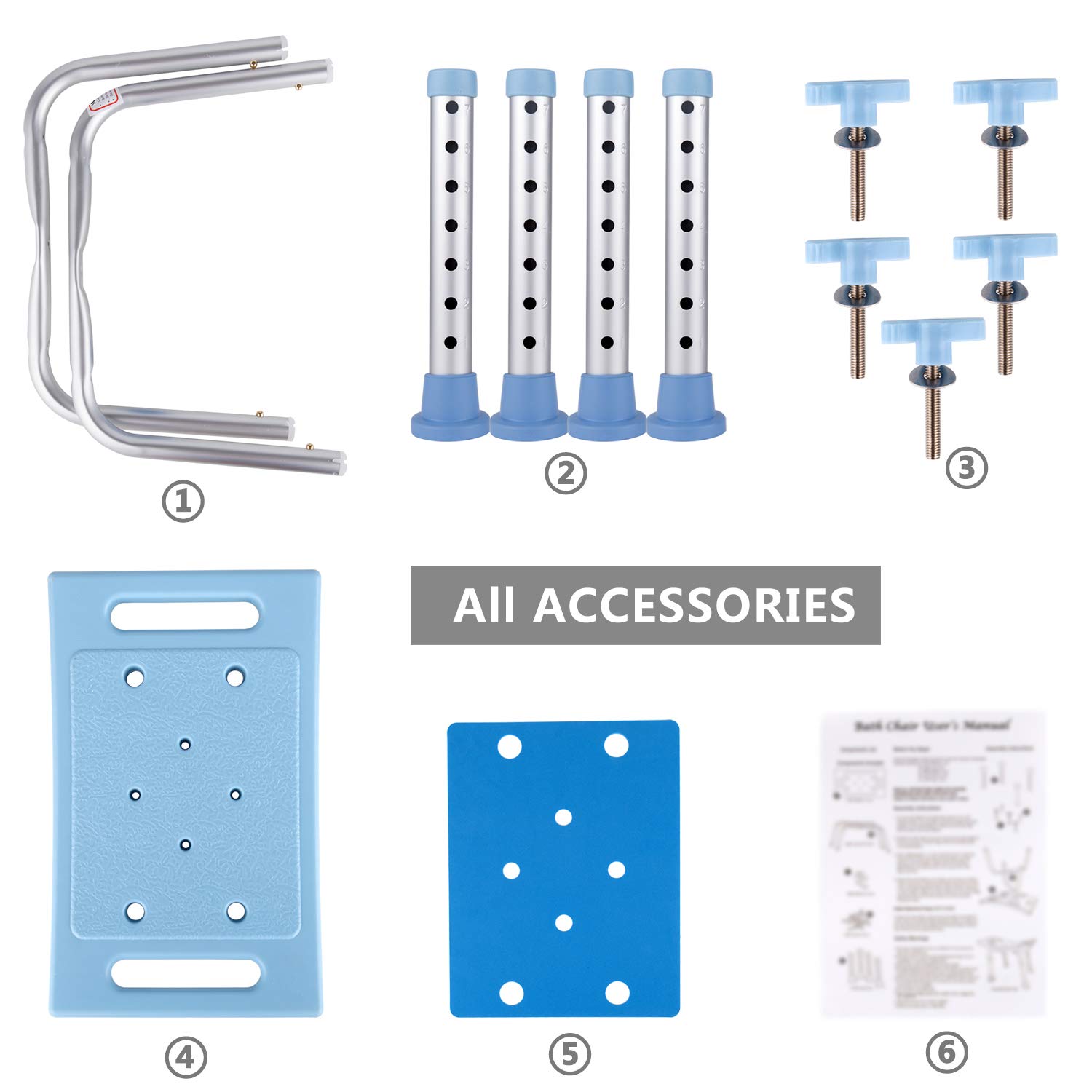 Shower Chair for Elderly Seniors,Shower Stools and Benches for Adults,Bath Chair Shower Benches for The Disabled,Shower Seats,Blue Tub Chair