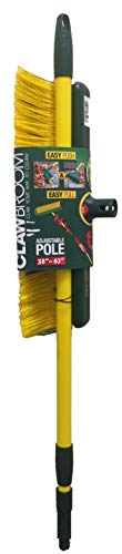 Claw Broom - Easy Push and Pull Design for Raking and Sweeping Indoor Outdoor - Adjustable Handle 38" - 62" - Curve Claw bristles - Dust, Leaves, and Light Snow are Swept Away in a Jiffy