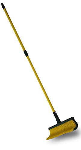 Claw Broom - Easy Push and Pull Design for Raking and Sweeping Indoor Outdoor - Adjustable Handle 38" - 62" - Curve Claw bristles - Dust, Leaves, and Light Snow are Swept Away in a Jiffy