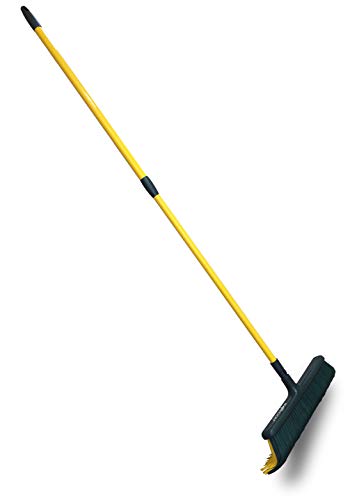 Claw Broom - Easy Push and Pull Design for Raking and Sweeping Indoor Outdoor - Adjustable Handle 38" - 62" - Curve Claw bristles - Dust, Leaves, and Light Snow are Swept Away in a Jiffy