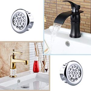 Super More 6 Pack Vanity Sink Overflow Cover Basin Sink Ceramic Bathroom Vessel Kitchen Basin Trim Remplacement Round Caps Insert in Hole (Silver ABS Plastic)