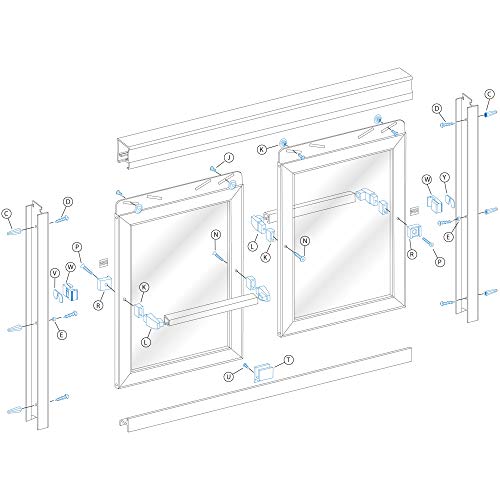 Basco ECPPDLX51SV framed sliding shower door parts, Chrome